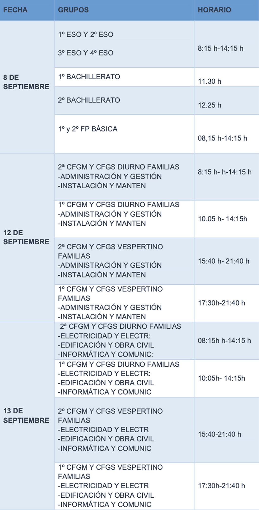 IES Azarquiel - CALENDARIO DE INICIO DE CURSO 22-23. IES Azarquiel - CALENDARIO DE INICIO DE CURSO 22-23.